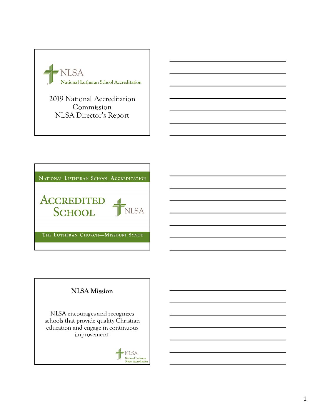 2019 NLSA NAC Directors Report PDF | LuthEd